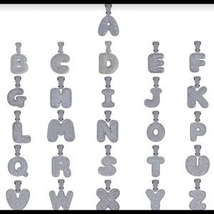 Jewelry | New Silver Ice Bubble Letter Pendant Necklace | Poshmark